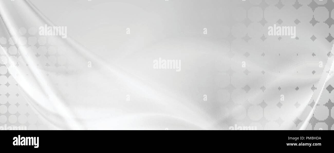Light grey abstract wavy grunge banner. Vector smooth waves background ...