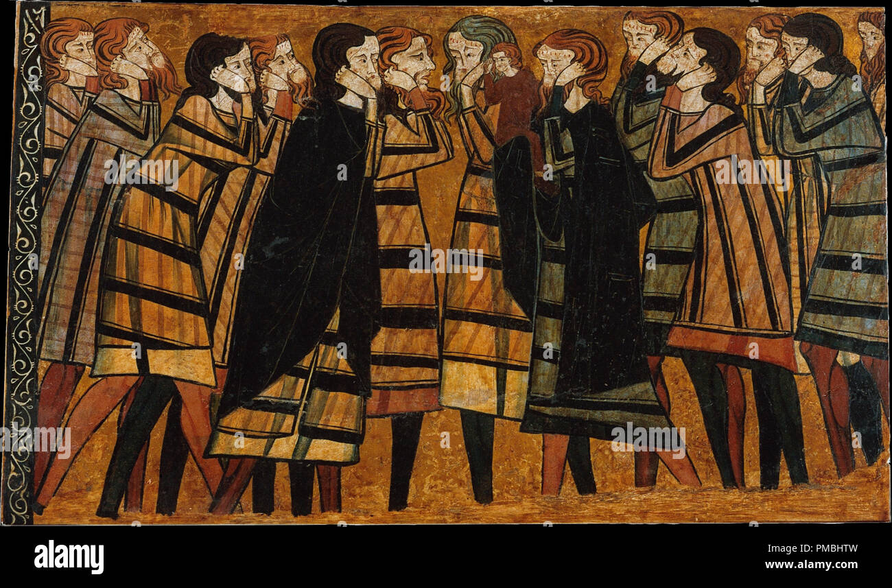 Pleurants. Date/Period: Ca. 1295. Painting. Tempera on parchment ...