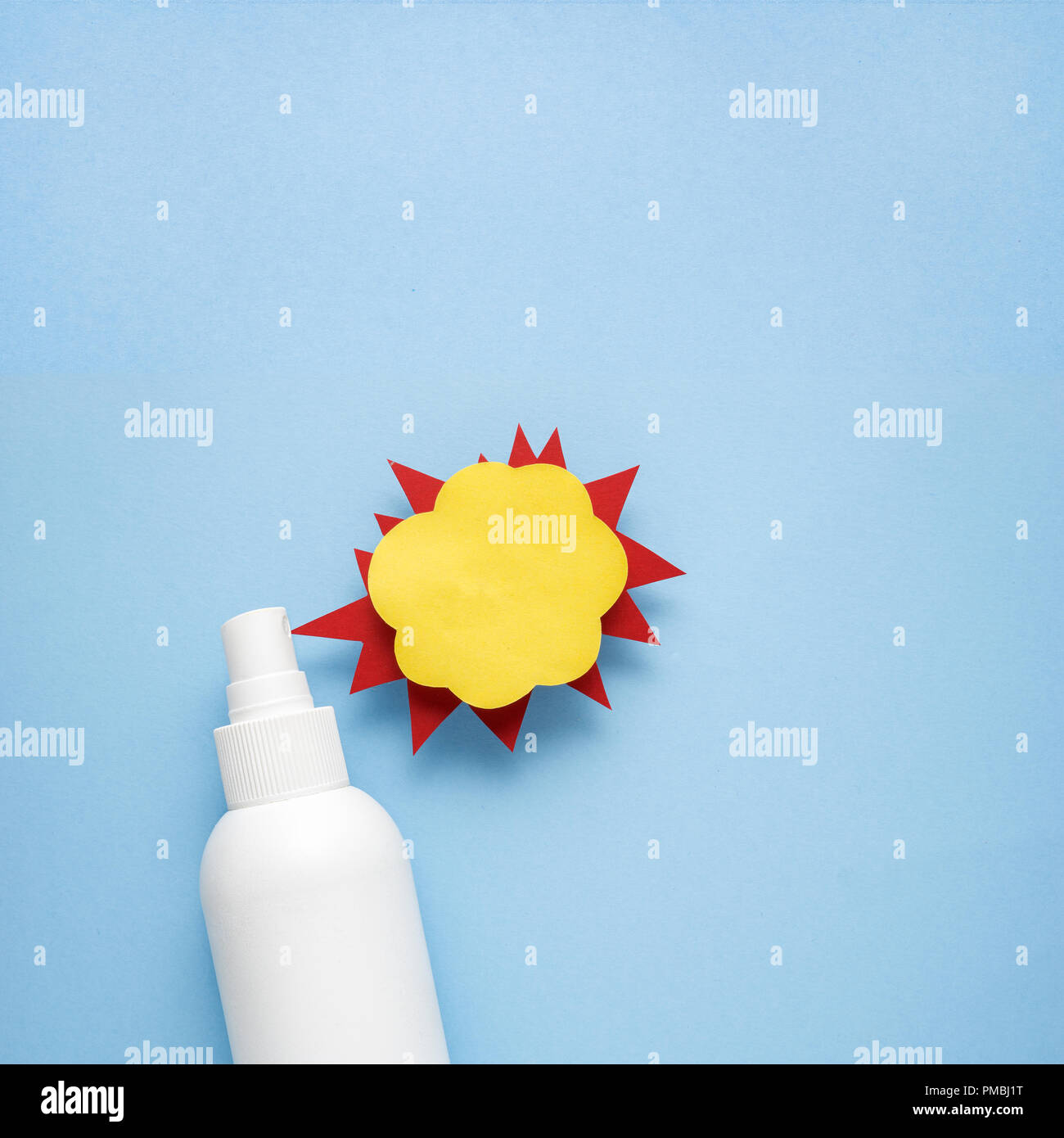Creative concept photo of cosmetic bottle with splashing liquids made ...