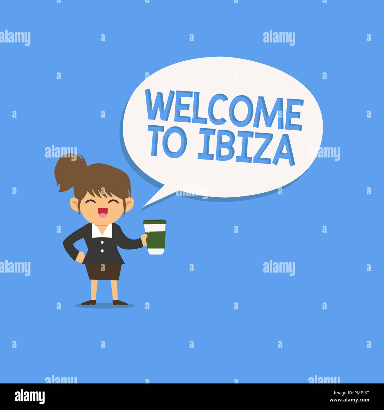Handwriting text writing Welcome To Ibiza. Concept meaning Warm ...
