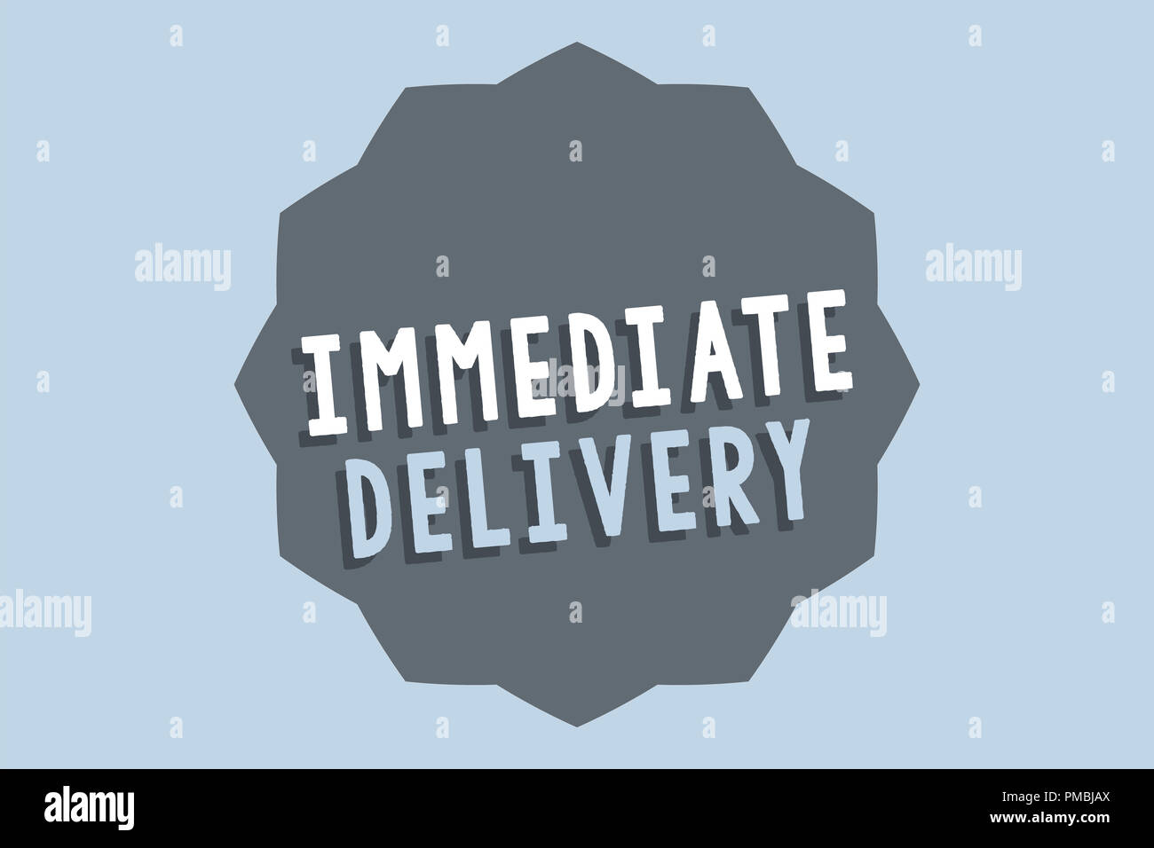 Handwriting text Immediate Delivery. Concept meaning Send it Now Custom ...