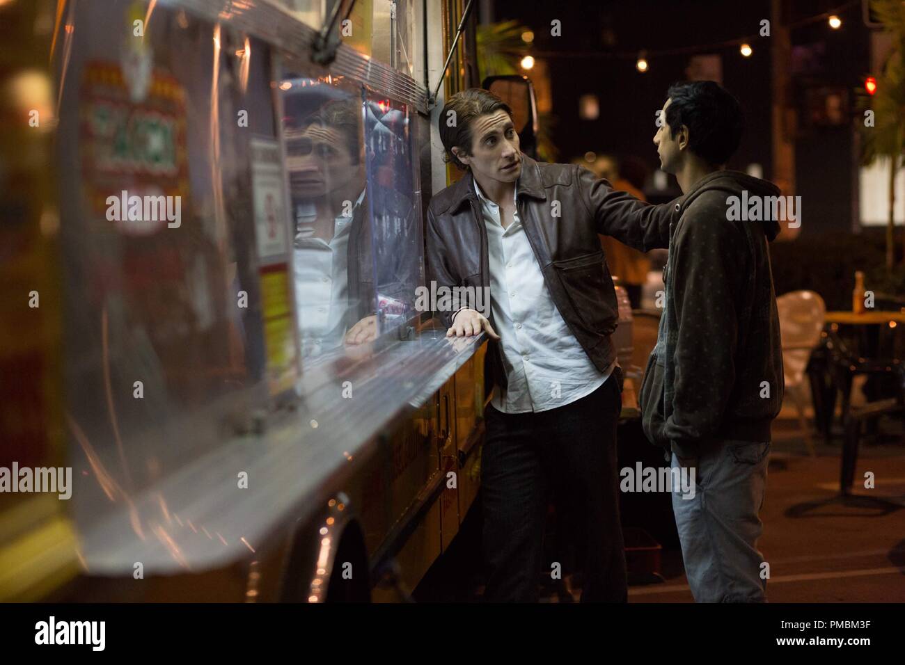 Jake Gyllenhaal as Lou Bloom and Riz Ahmed as Rick in NIGHTCRAWLER ...