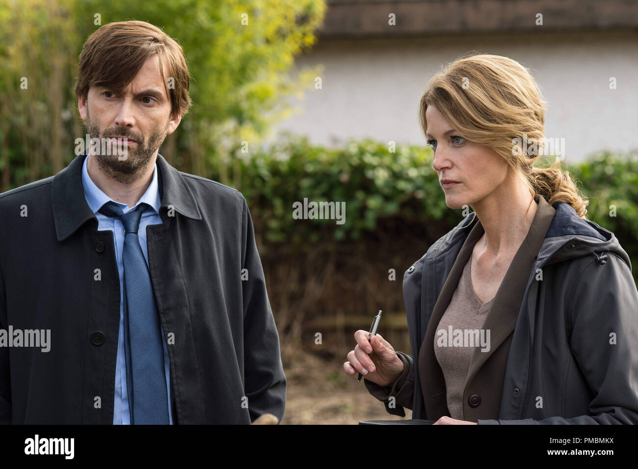 Anna Gunn, David Tennant, "Gracepoint", Season 1 Stock Photo - Alamy
