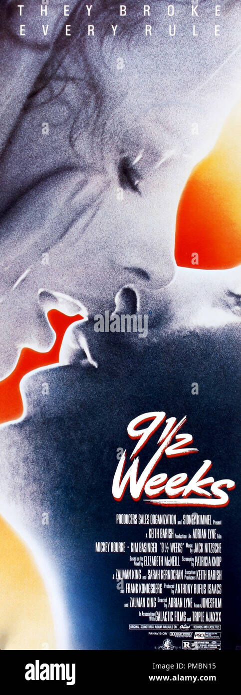 "9 and A Half Weeks" - US Poster 1986 MGM Mickey Rourke, Kim Basinger ...