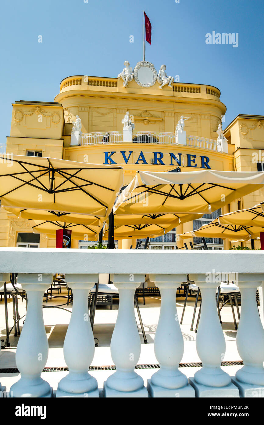 The Hotel Kvarer in Opatija on the Adriatic Croatian Riviera Stock ...