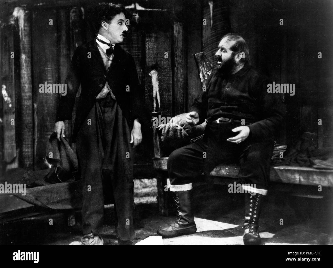 Mack Swain And Charles Chaplin Gold Rush Black and White Stock Photos ...