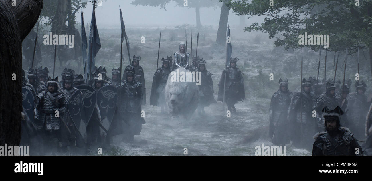 (Center) EMILY BLUNT as Ice Queen Freya assembles an army in the story ...