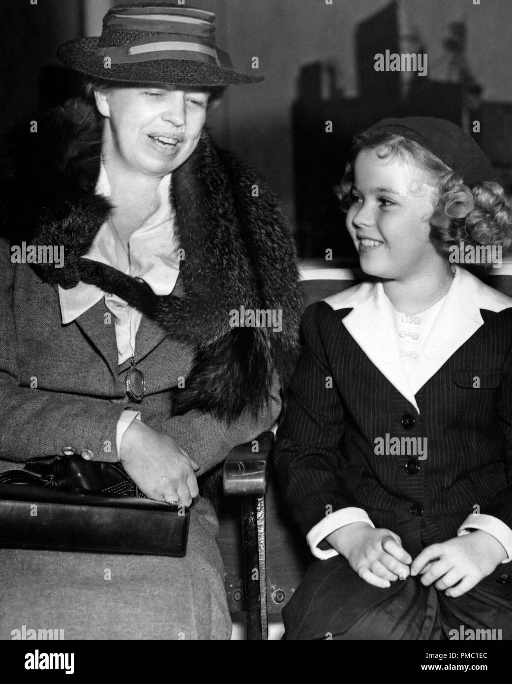 First Lady Eleanor Roosevelt and Shirley Temple, circa 1938 File ...