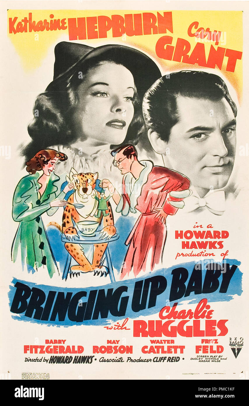 Cary Grant, Katharine Hepburn, Bringing Up Baby (RKO, 1938). Poster ...