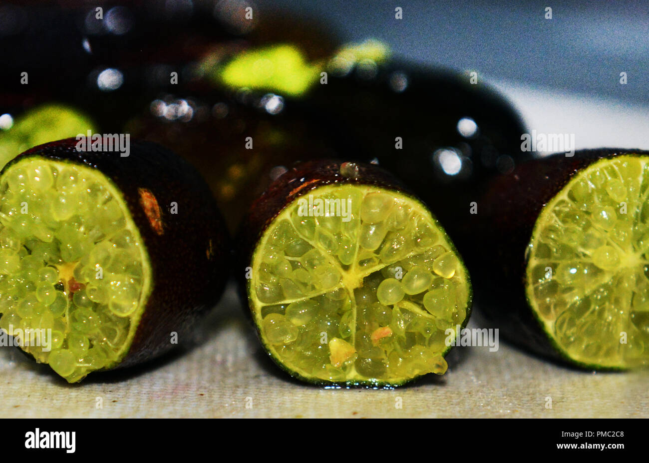 Australian Finger lime ( Caviar lime ) is an indigenous fruit growing ...