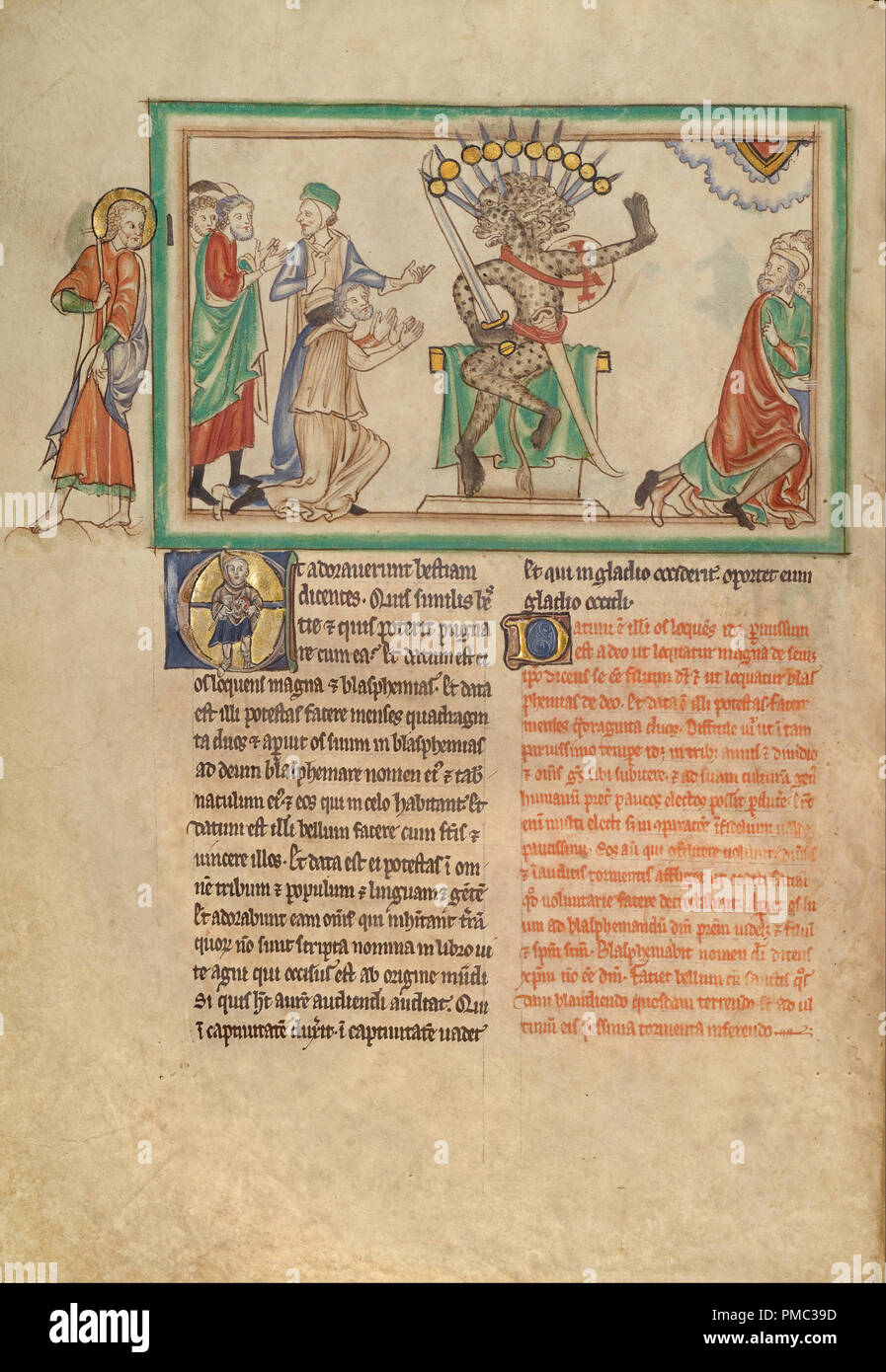 The Beast Enthroned. Date/Period: Ca. 1255 - 1260. Folio. Tempera ...