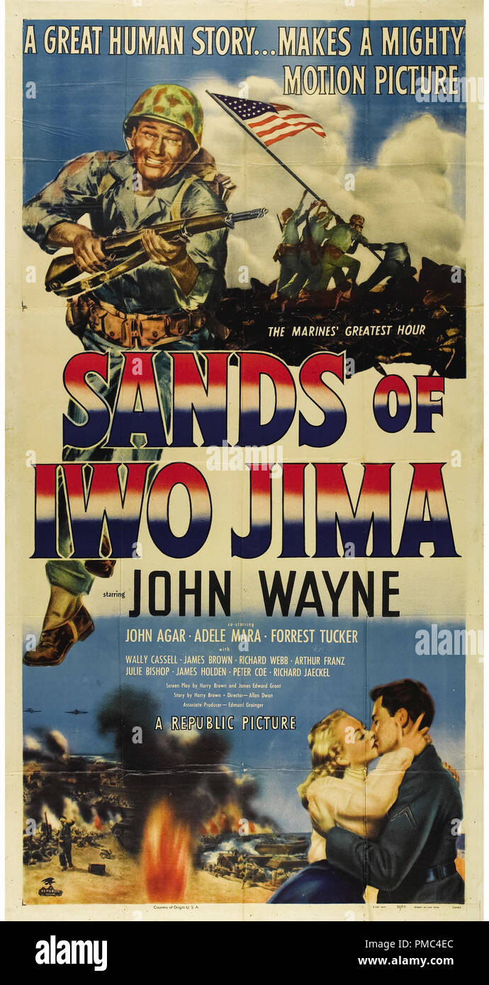 John Wayne, Sands of Iwo Jima (Republic, 1950). Poster File Reference ...