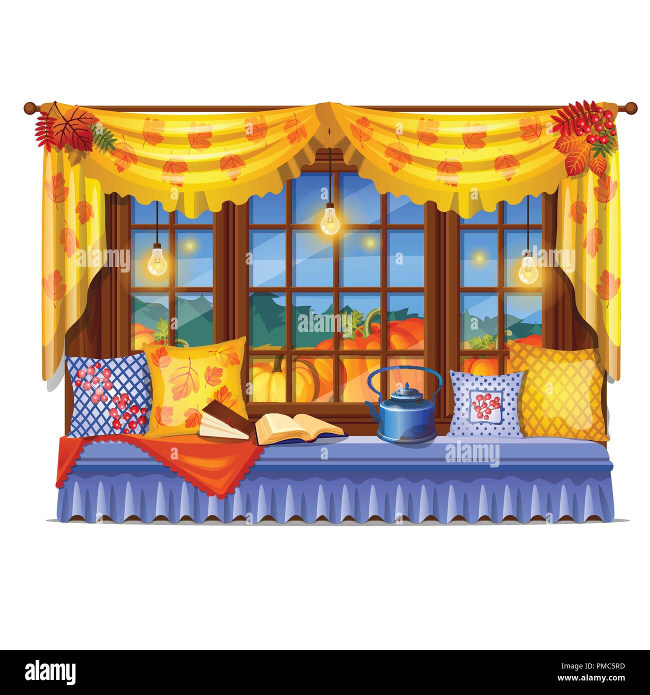 Books window on wooden Stock Vector Images - Alamy
