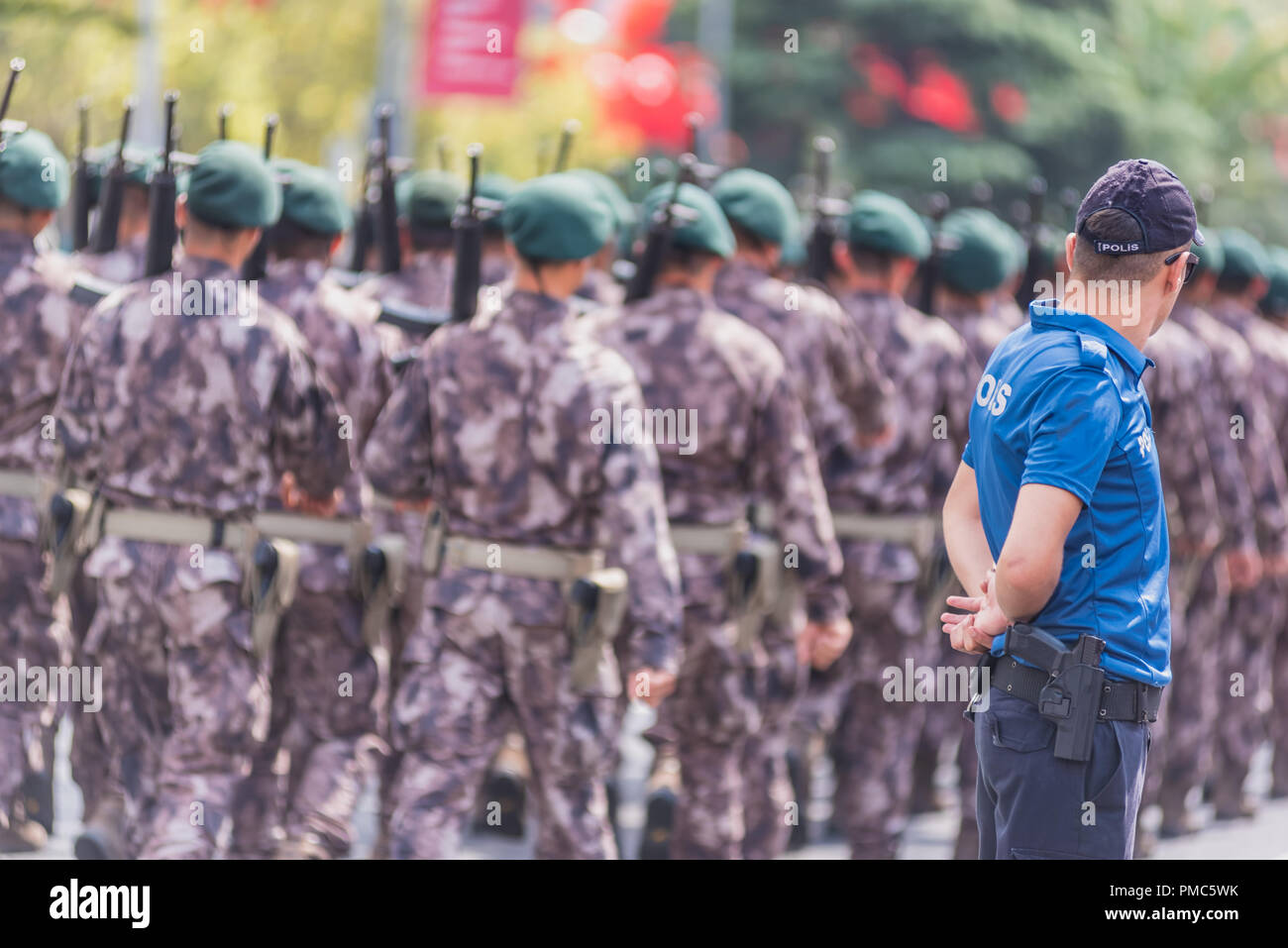 Turkish police special operations march for Military parade at Turkish ...