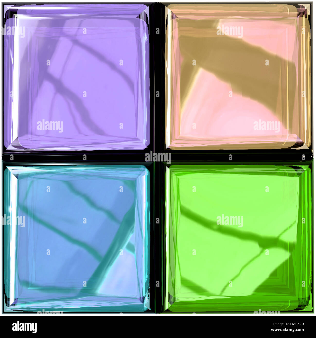 Colored glass palette Stock Photo - Alamy