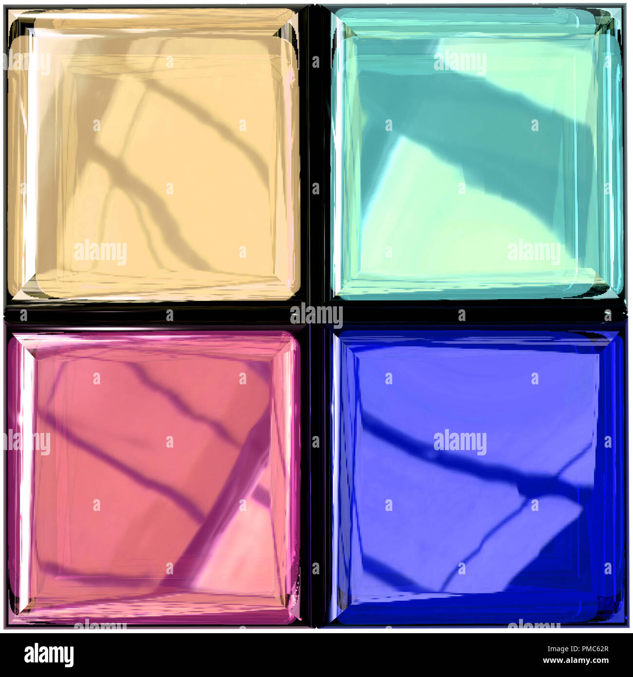 Colored glass palette Stock Photo - Alamy