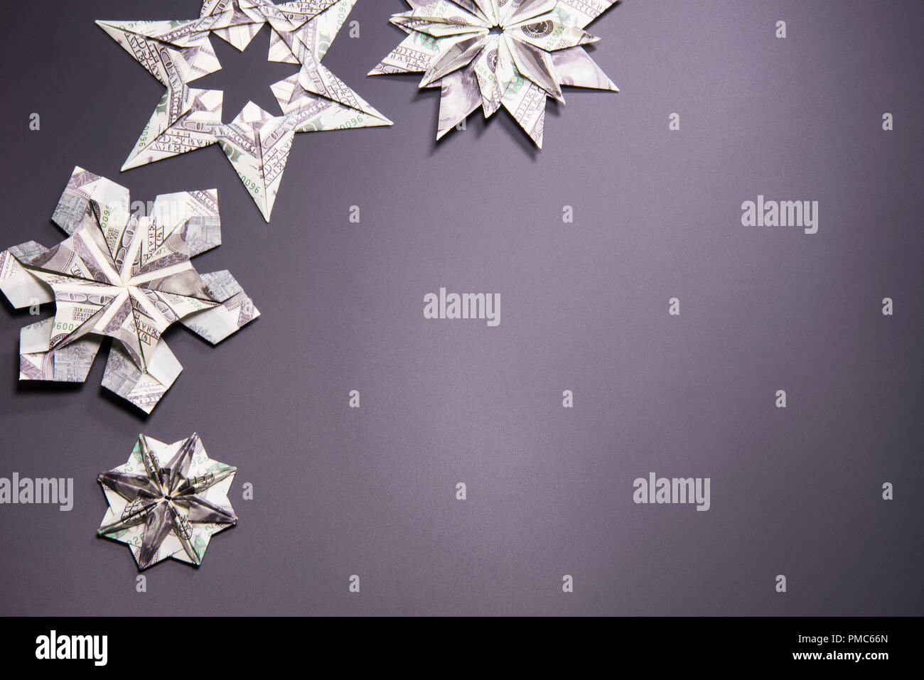 Money Origami snowflake Stock Photo - Alamy