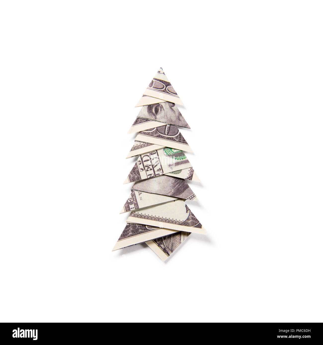 Money Origami Christmas tree Stock Photo - Alamy