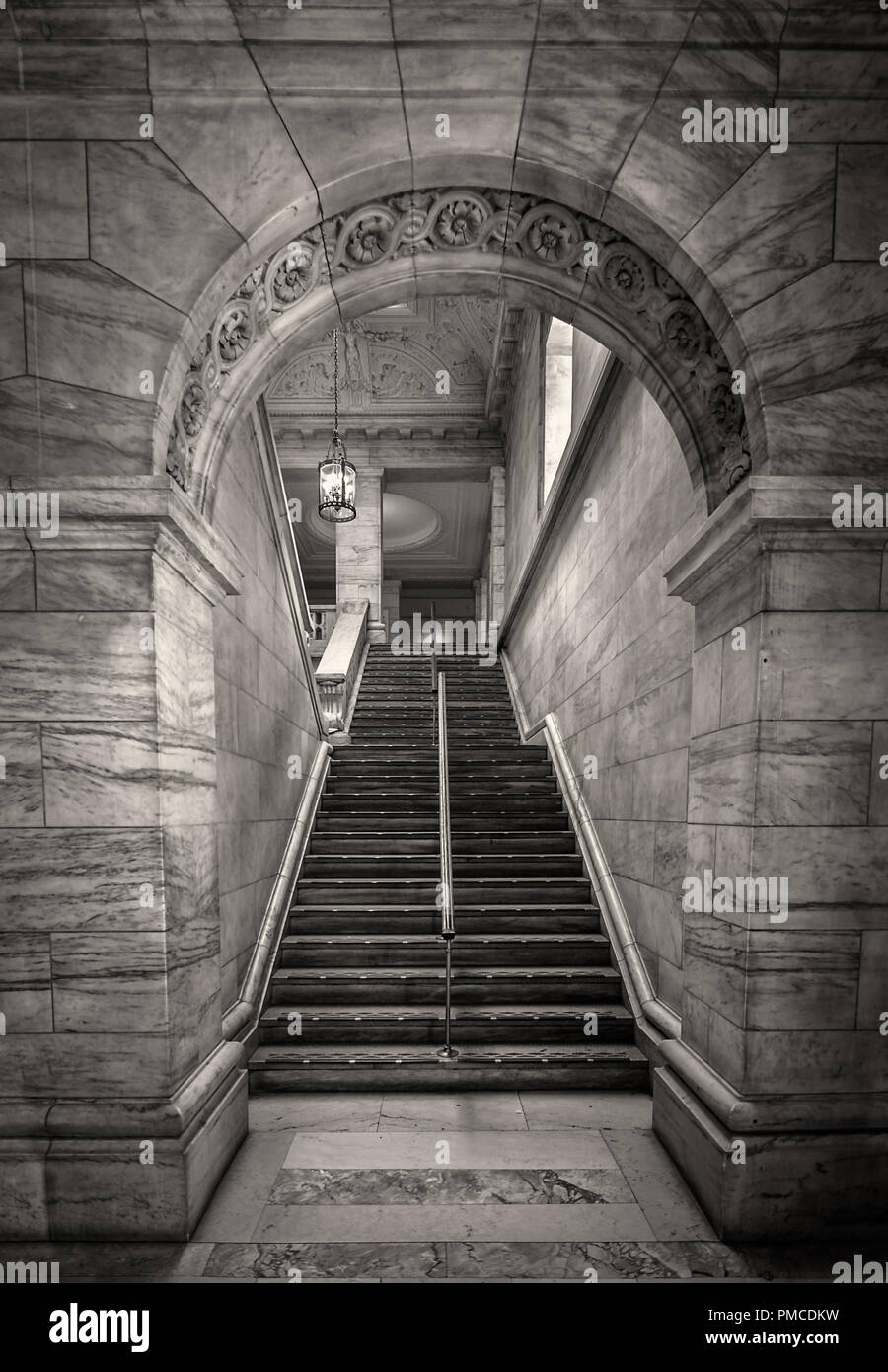 Marble Stairs in New York Public Library Stock Photo - Alamy
