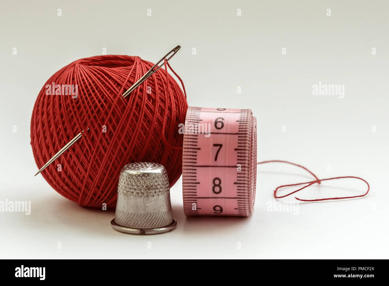 composition of seamstress, tailor, thread for sewing and for knitting ...