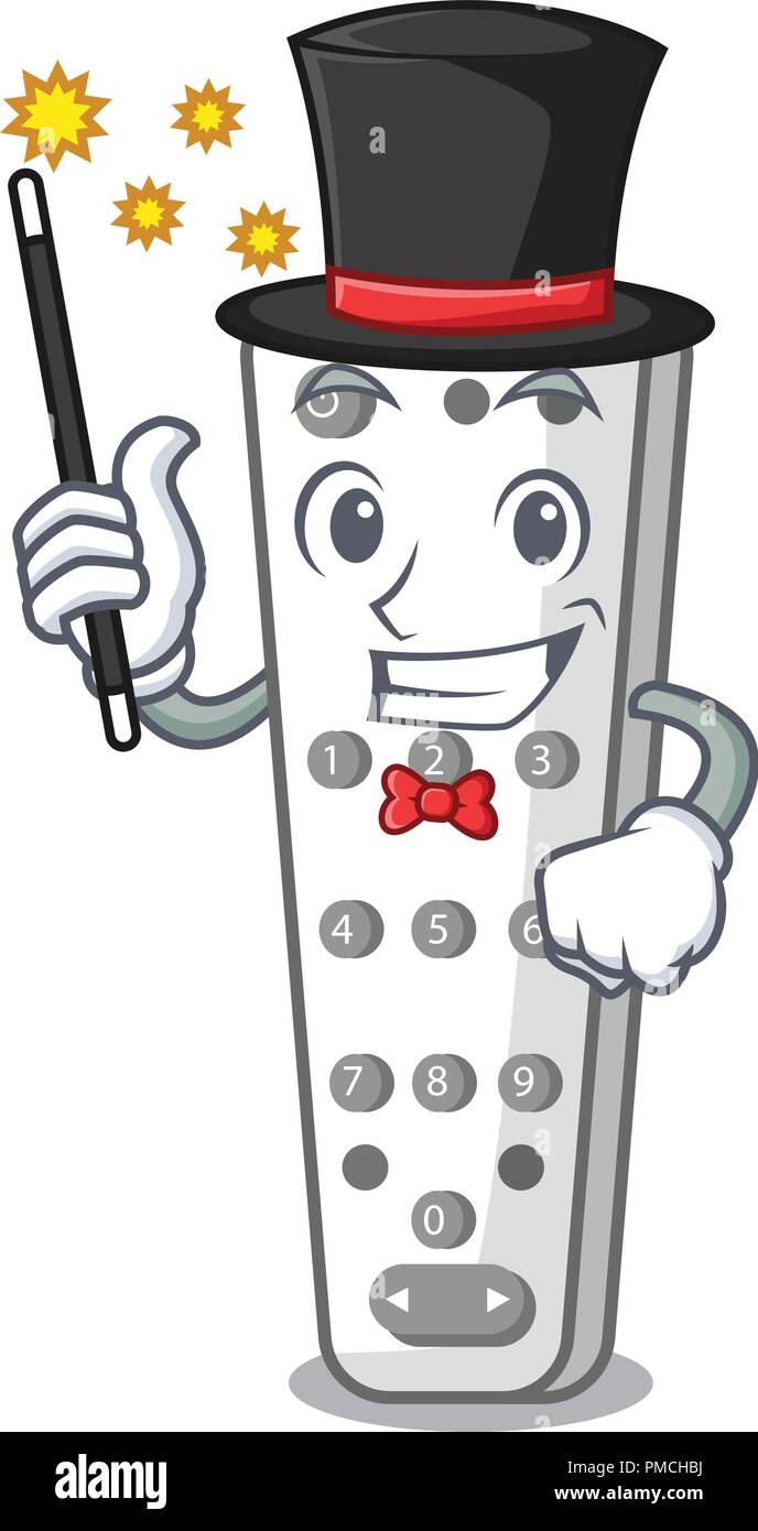 Magician cartoon remote control of air conditioner Stock Vector Image ...