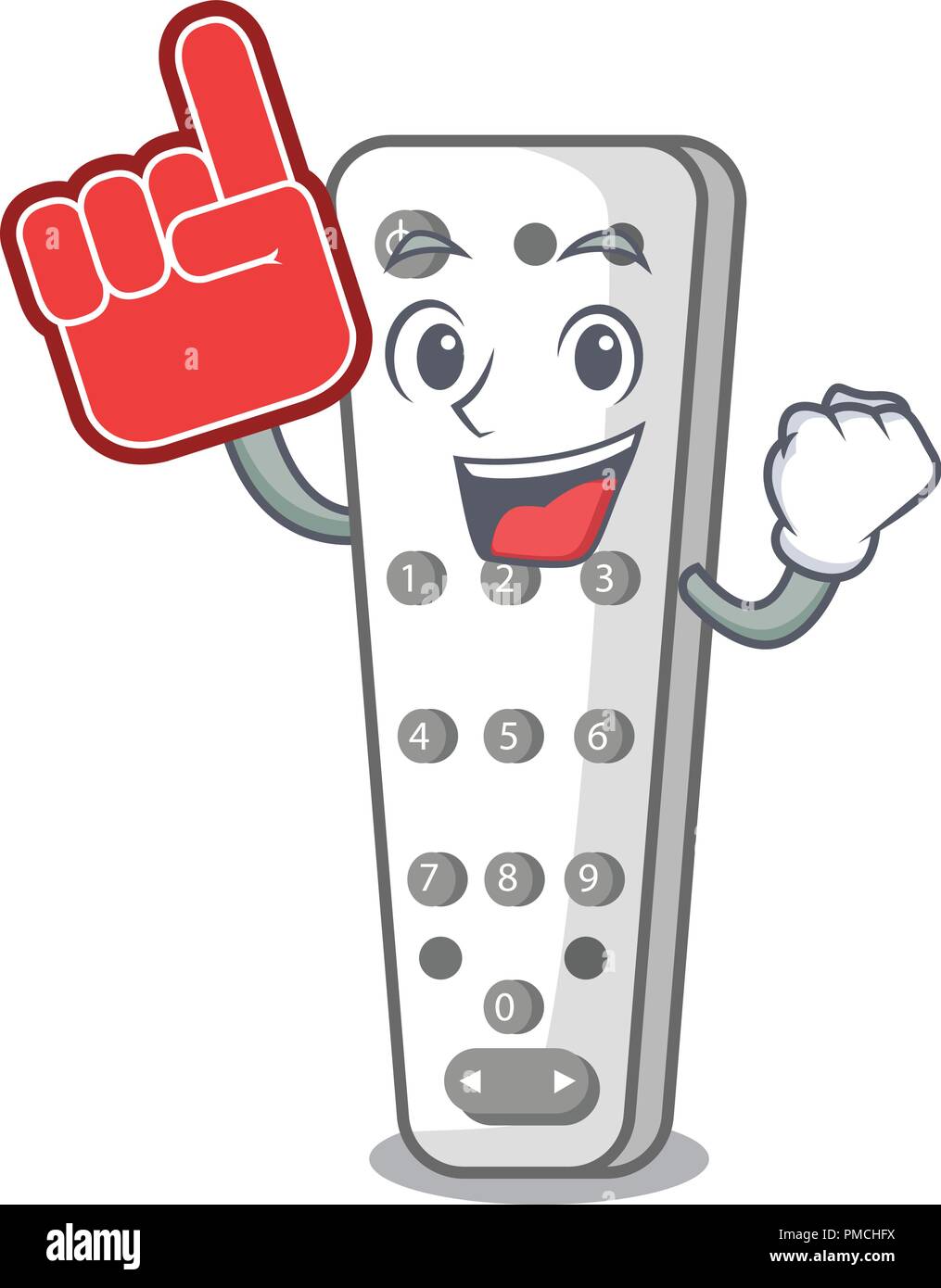 Foam finger cartoon remote control of air conditioner Stock Vector ...