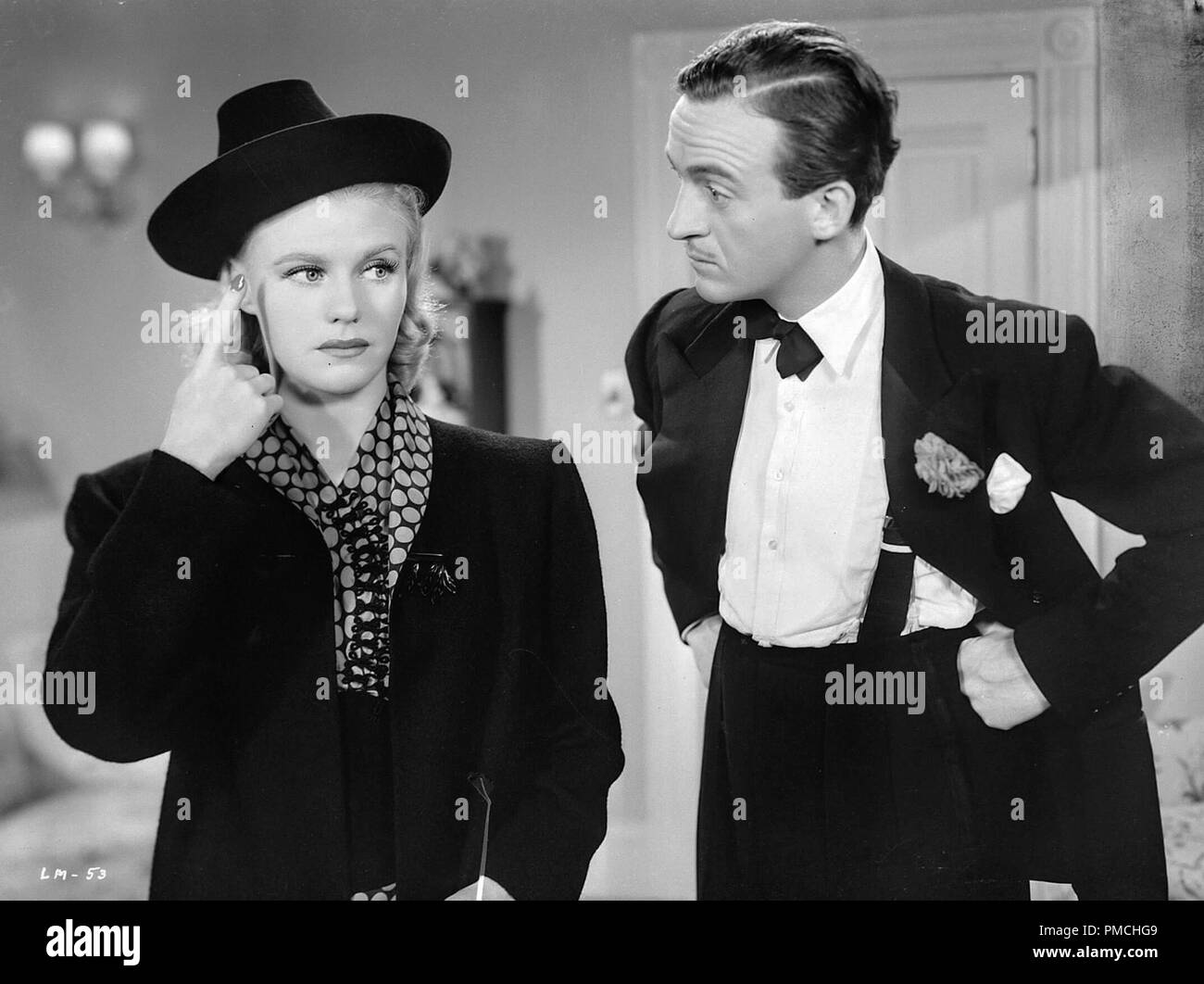 Ginger Rogers, David Niven, in Bachelor Mother (RKO, 1939 Stock Photo ...
