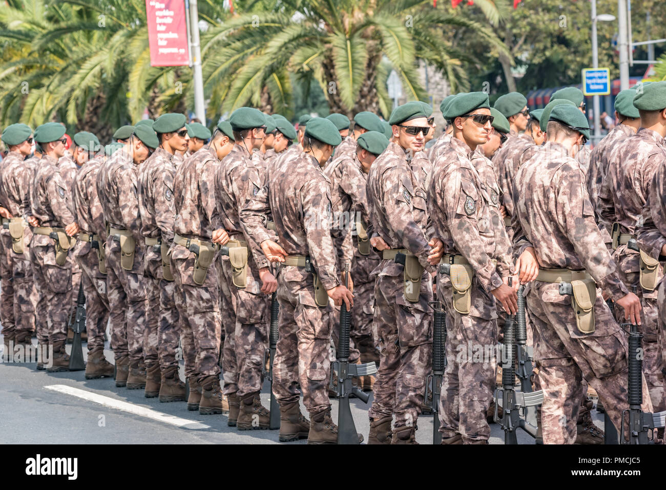 Turkish soldiers wait for Military parade at Turkish 30 August Victory ...
