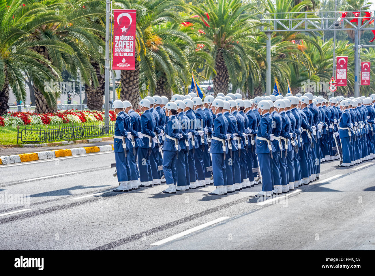 Turkish soldiers wait for Military parade at Turkish 30 August Victory ...