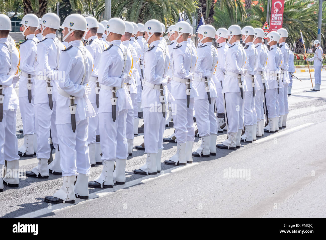 Turkish soldiers wait for Military parade at Turkish 30 August Victory ...