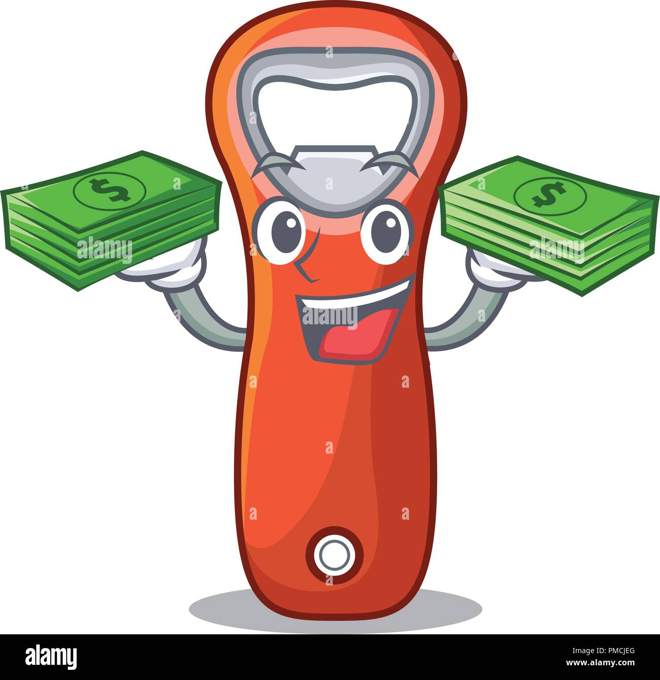 With money plastic bottle opener isolated on cartoon Stock Vector Image ...