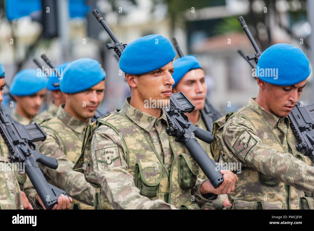 Turkish soldiers march for Military parade at Turkish 30 August Victory ...