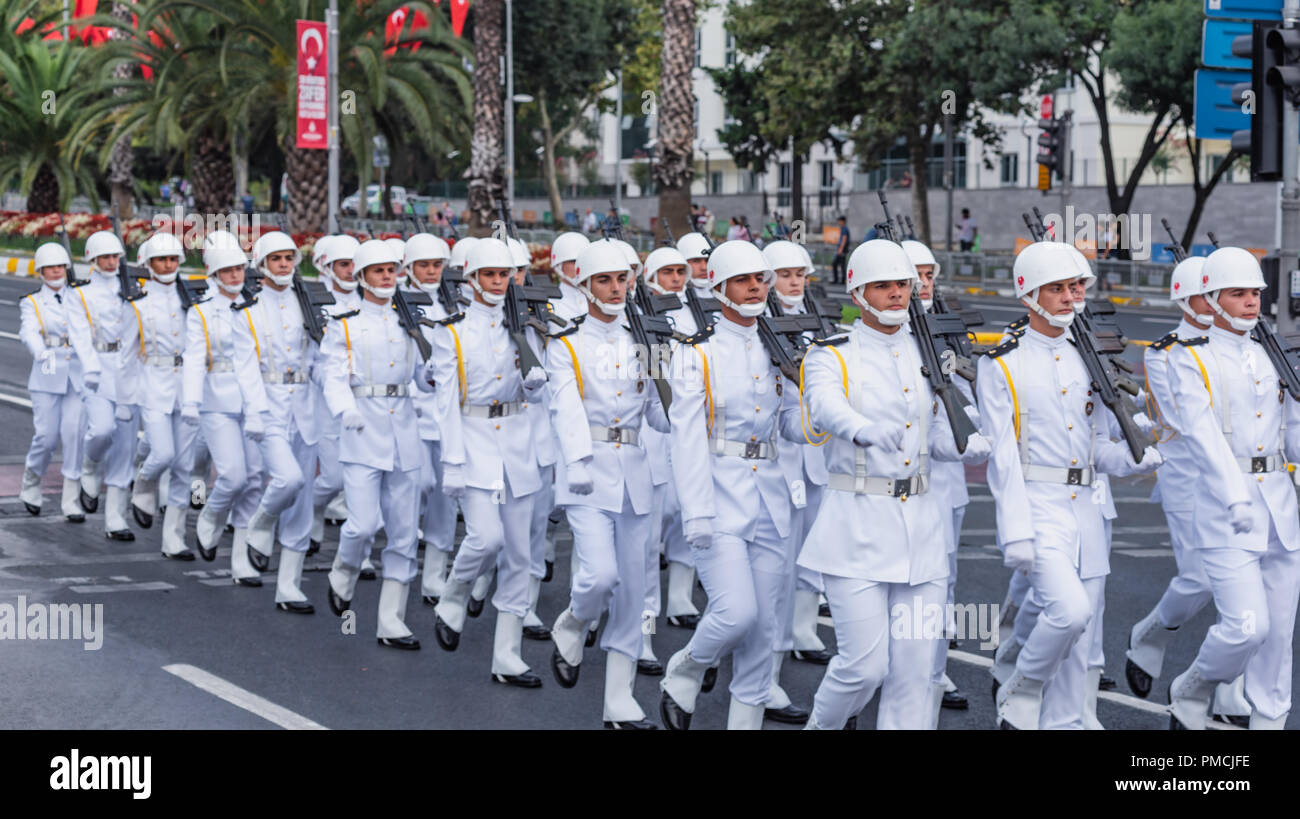 Turkish soldiers march for Military parade at Turkish 30 August Victory ...