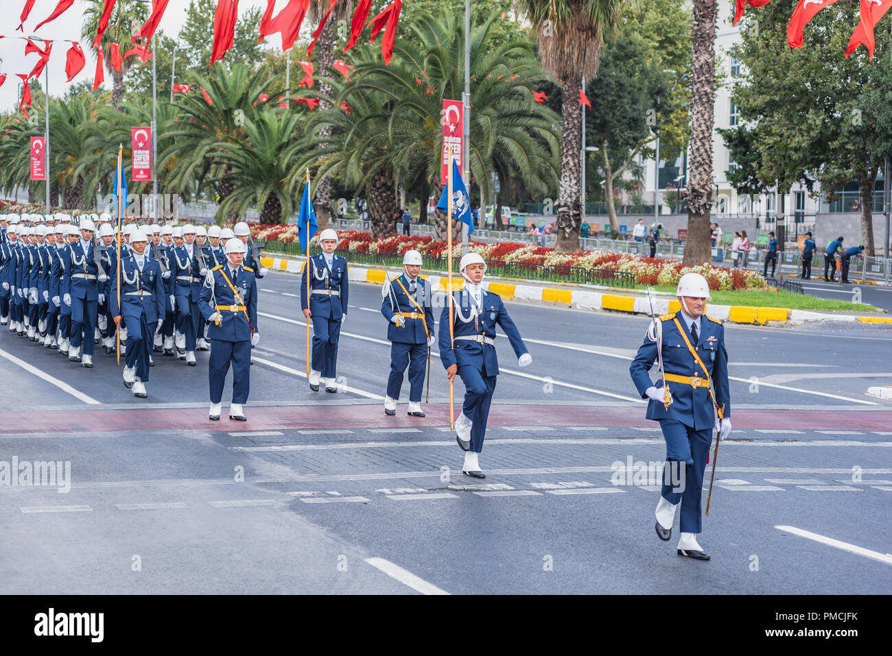 Turkish soldiers march for Military parade at Turkish 30 August Victory ...