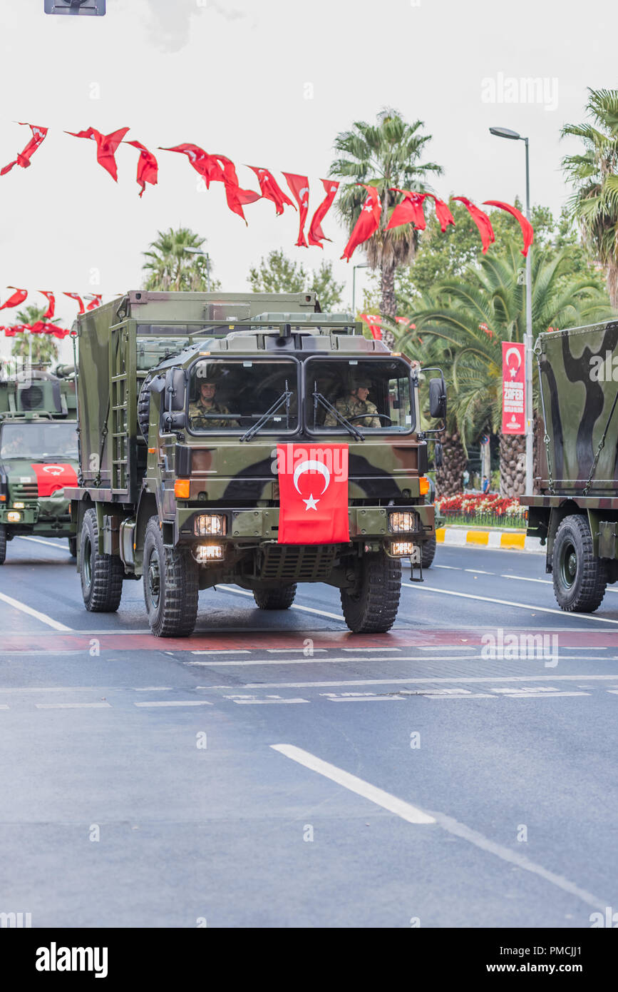 Turkish military vehicles parade at Turkish 30 August Victory day ...