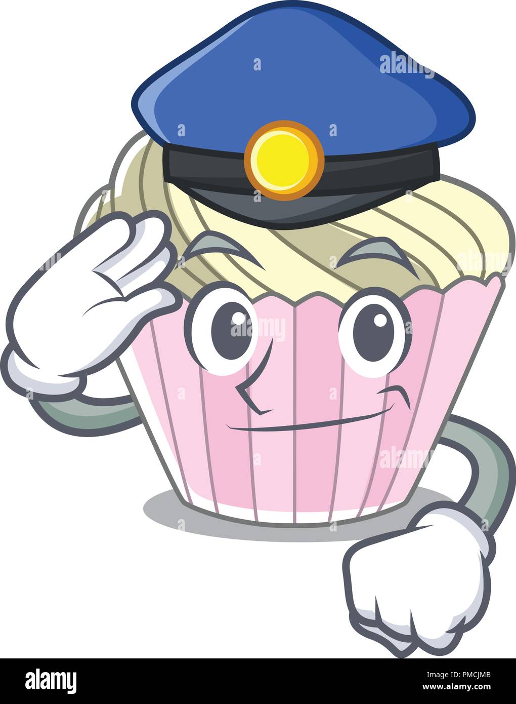 Police cake meringue with in character cartoon Stock Vector Image & Art ...