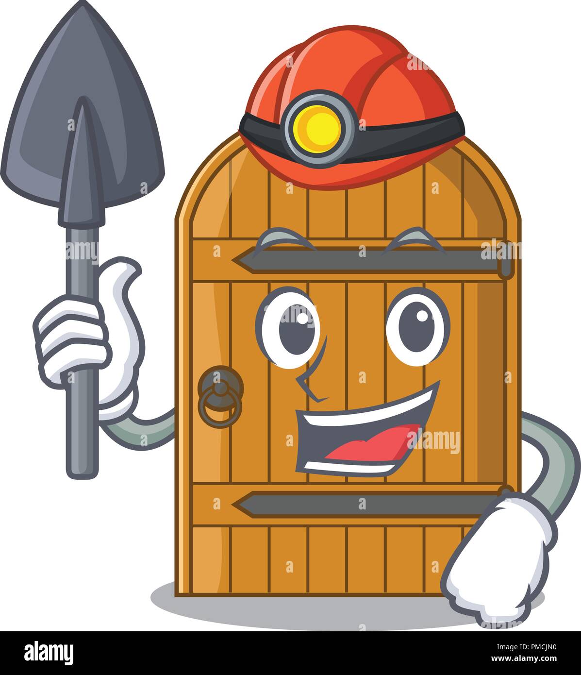 Miner large wooden door with cartoon handle Stock Vector Image & Art ...