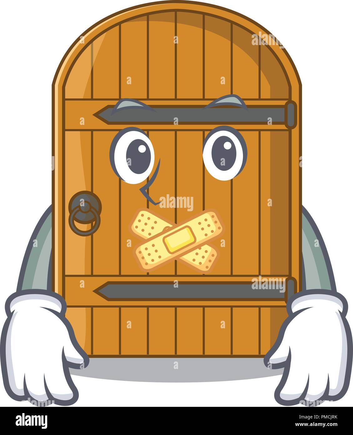 Silent vintage wooden door on mascot cartoon Stock Vector Image & Art ...