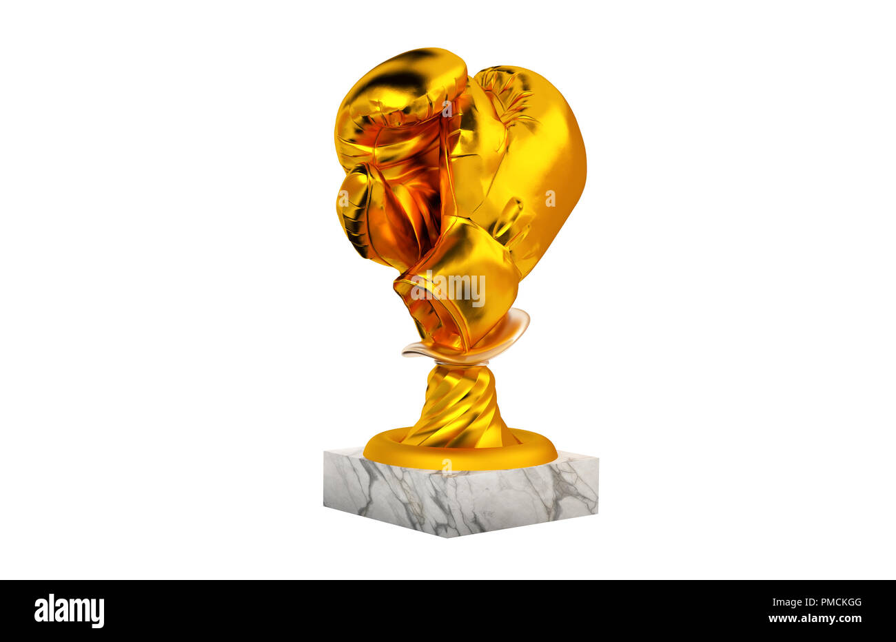 Boxing Gold Trophy with Marble Base on a white background Stock Photo ...