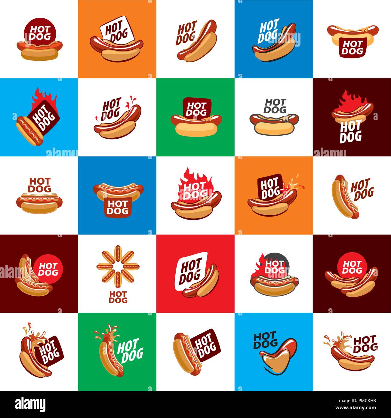 Hot dog restaurant logo Cut Out Stock Images & Pictures - Alamy