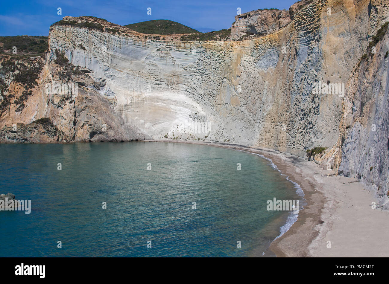 Famous beach of Chiaia di Luna in the Ponza island, Italy Stock Photo ...