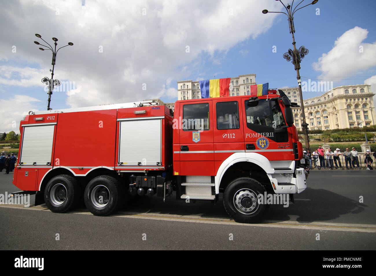 Bucharest, Romania - September 13, 2018: Romanian fire trucks parade in ...
