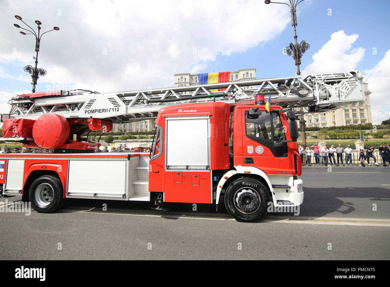 Bucharest, Romania - September 13, 2018: Romanian fire trucks parade in ...