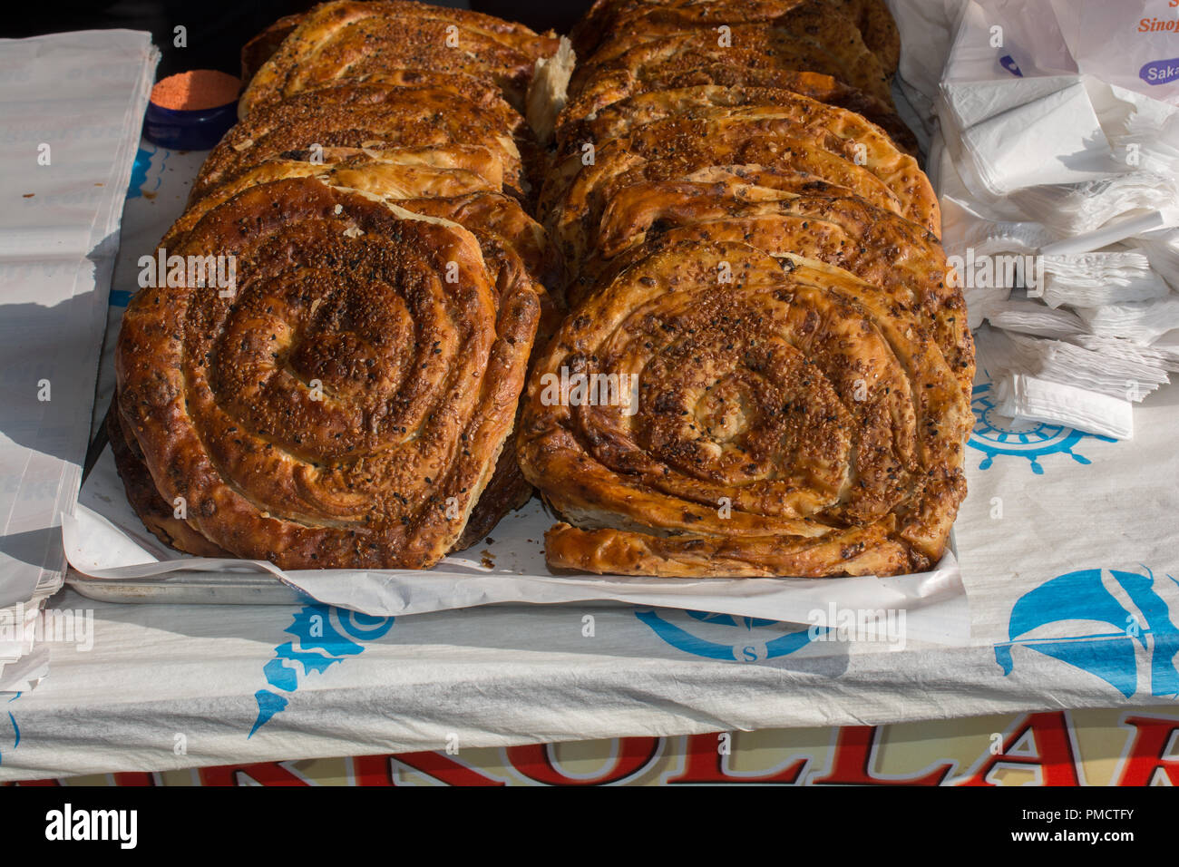Home making of traditional turkish gozleme pancake Stock Photo - Alamy