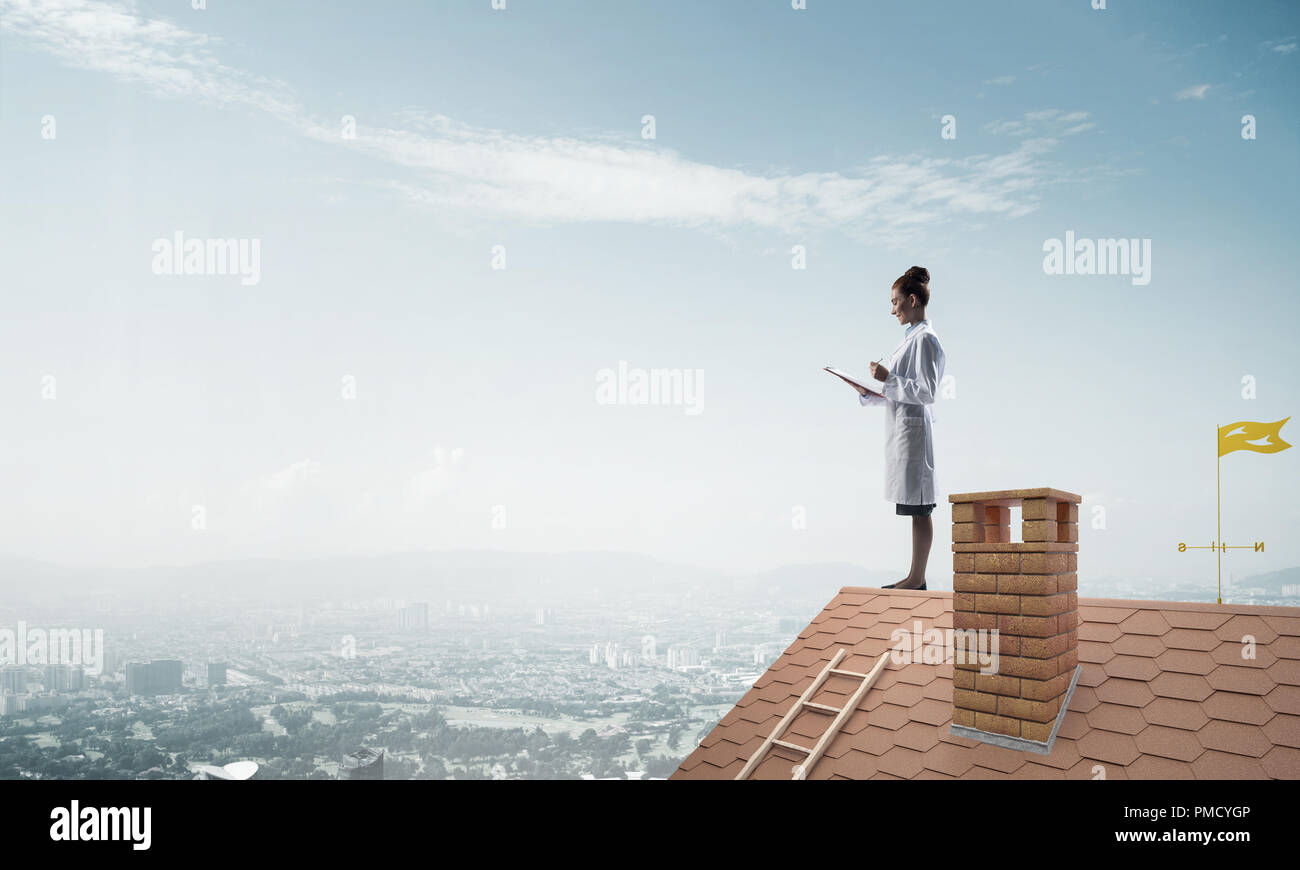 Woman doctor is ready to help the whole city Stock Photo - Alamy