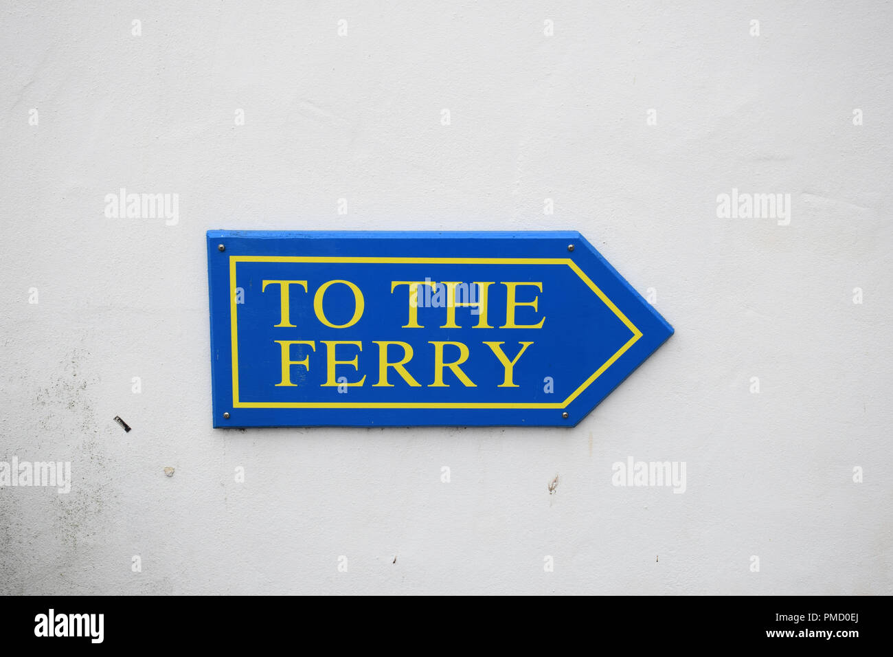 Ferry sign, Marazion, Cornwall. When the tide is in the causeway is ...