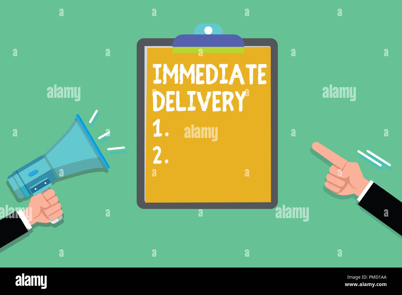 Writing note showing Immediate Delivery. Business photo showcasing Send ...