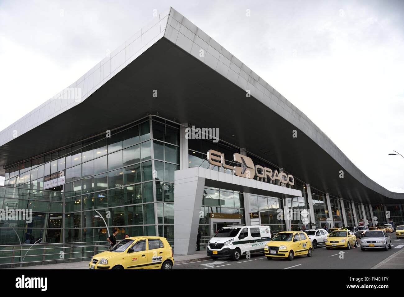 Bogota, Colombia / June 22 2018: Street view of the departure terminal ...