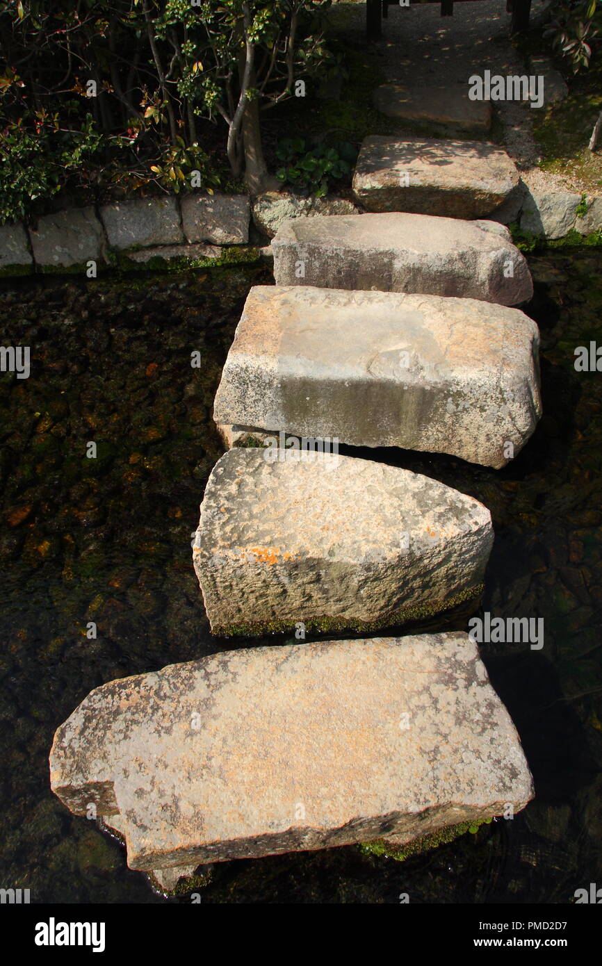 Japanese stepping stones Stock Photo - Alamy
