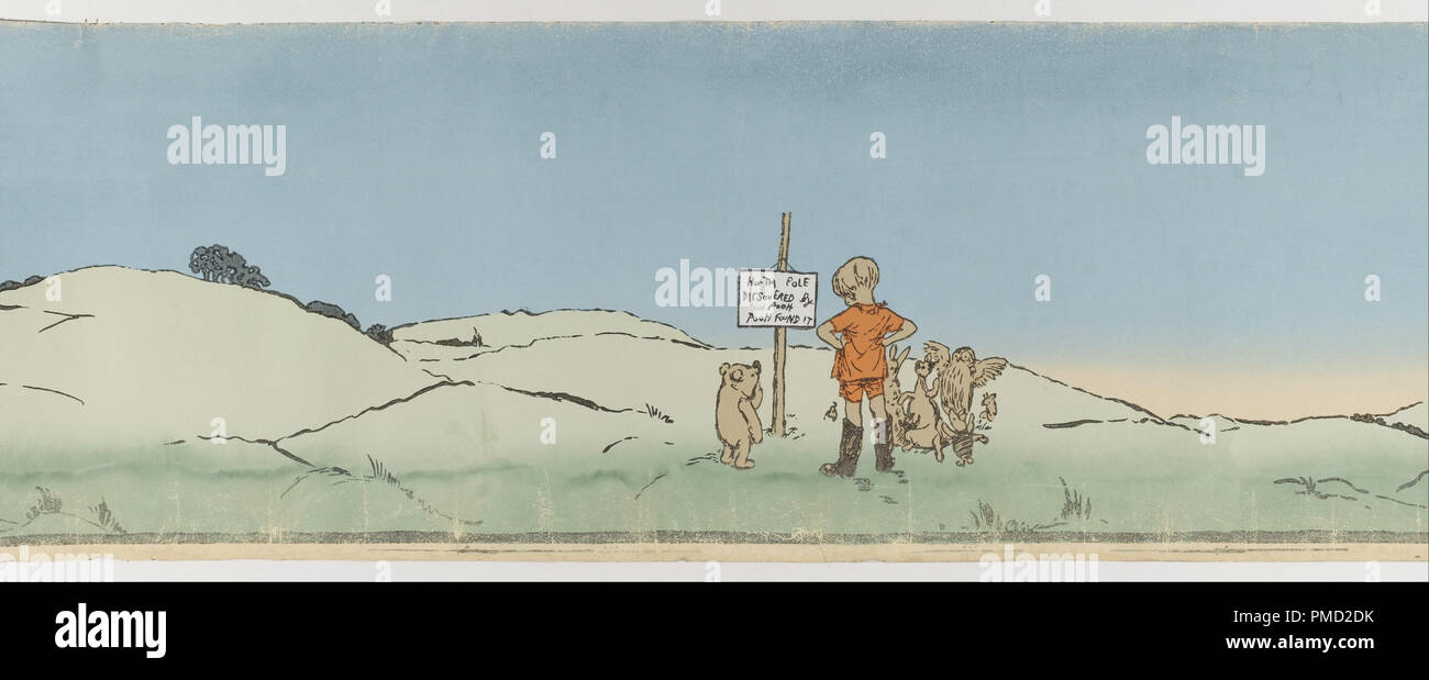 Winnie-the-Pooh (1926). Date/Period: After 1926. Frieze. Block-printed ...